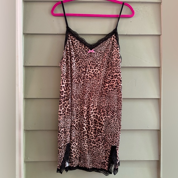 Kensie | Intimates & Sleepwear | Cheetah Nightgrown Nightie Slip Lace ...
